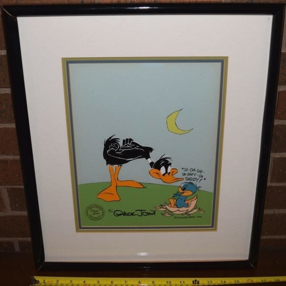Chuck Jones | Art | 986 Chuck Jones Daffy Daddy Framed Cel Artwork Hand ...